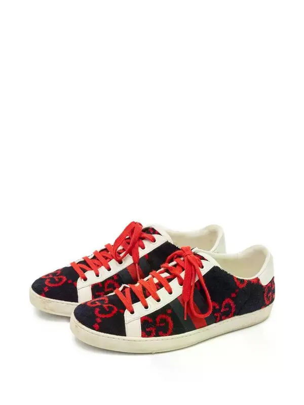 Gucci Ace Fabric And Leather Trainers - Blue