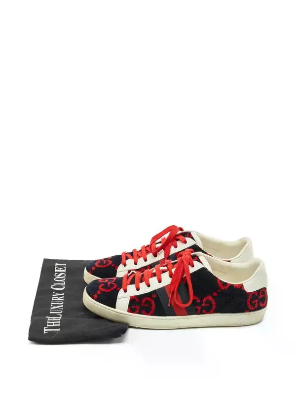 Gucci Ace Fabric And Leather Trainers - Blue