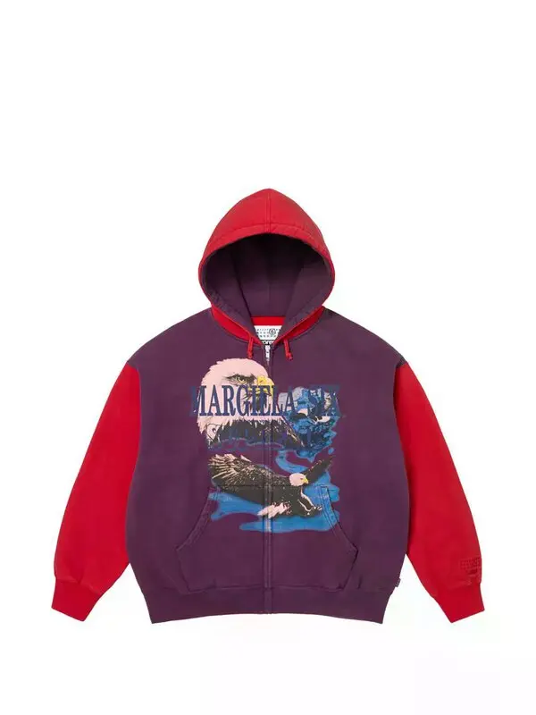 Supreme X Mm6 Maison Margiela Eagle-motif Hoodie - Purple