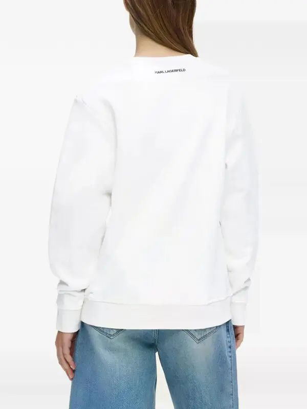 Karl Lagerfeld Cat Portrait Crew Neck Sweatshirt