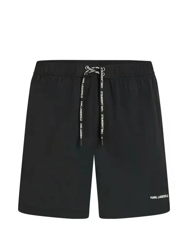 Karl Lagerfeld Logo-print Swim Shorts - Black