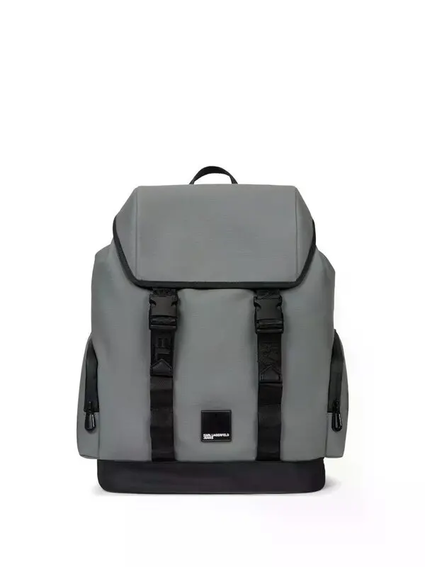 Karl Lagerfeld Venture Buckle-strap Backpack - Grey