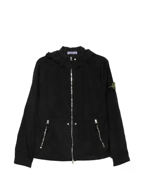 Stone Island Compass-patch Hooded Jacket - Black