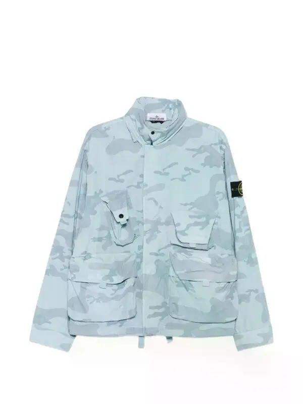 Stone Island Camouflage-print Jacket - Blue