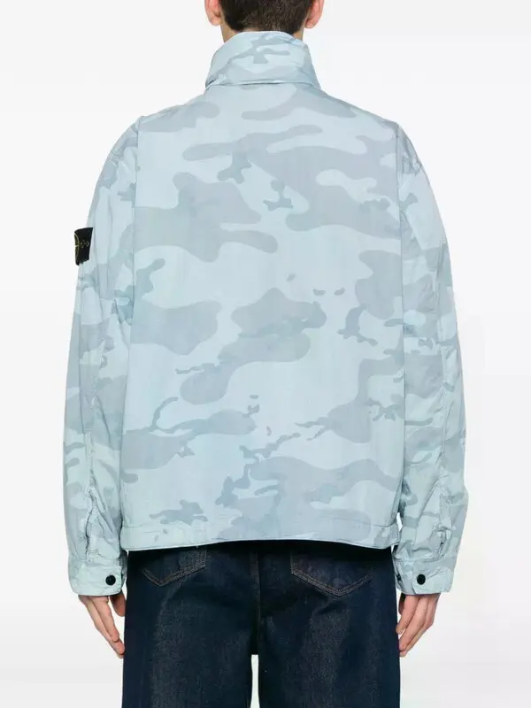 Stone Island Camouflage-print Jacket - Blue
