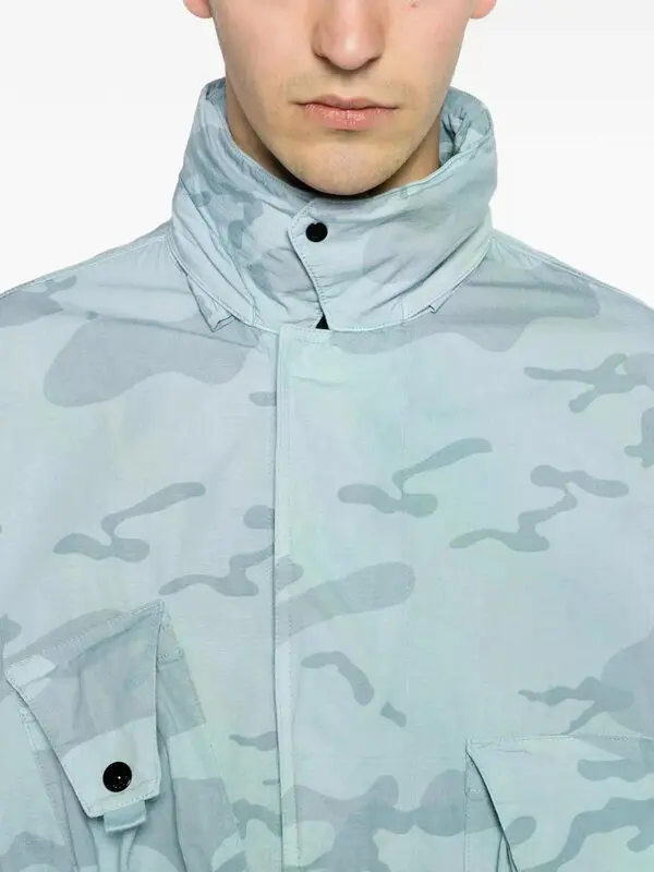 Stone Island Camouflage-print Jacket - Blue