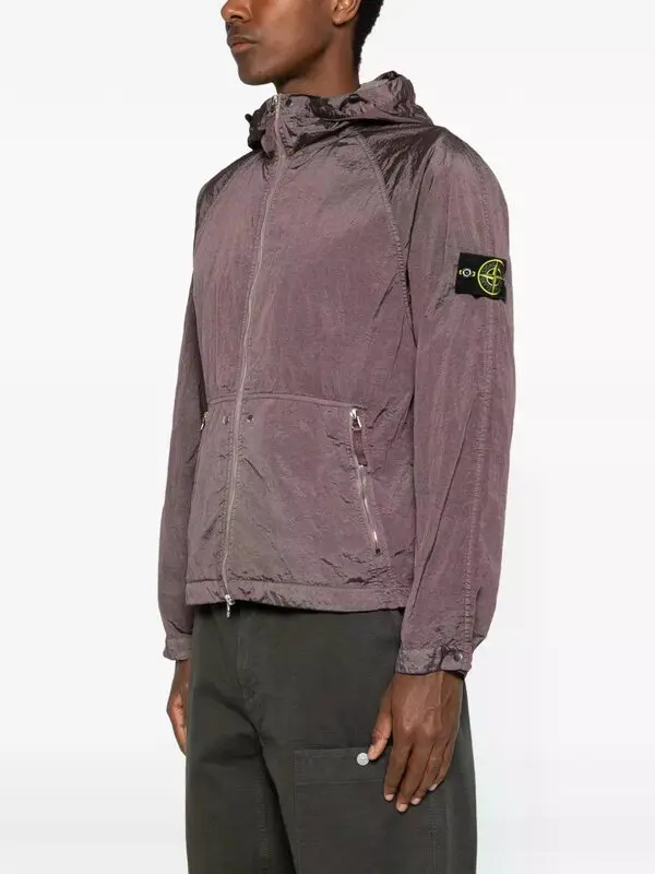 Stone Island Logo-patch Hooded Jacket - Purple