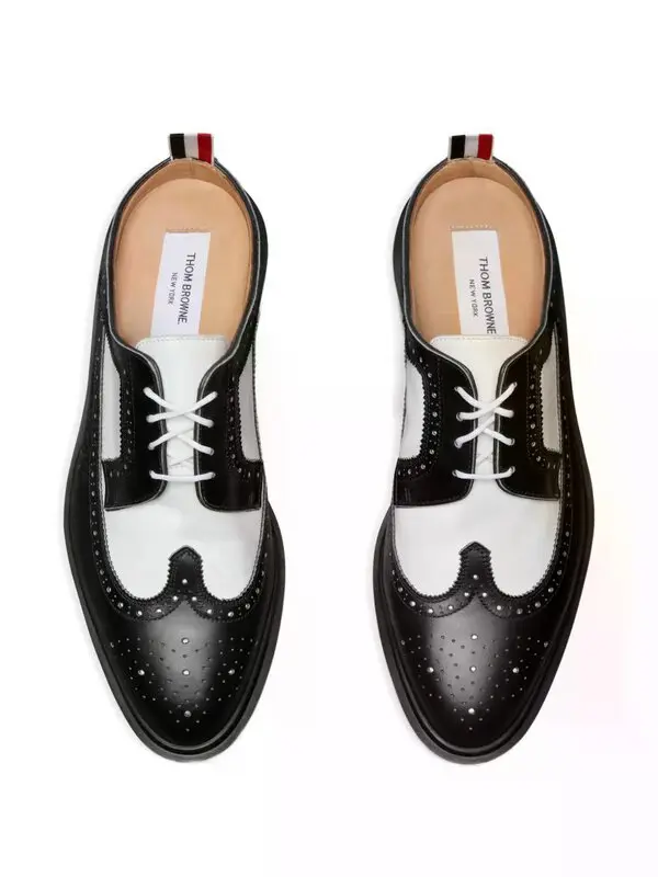 Thom Browne Box Calf Rubber Sole Longwing Brogue Mules