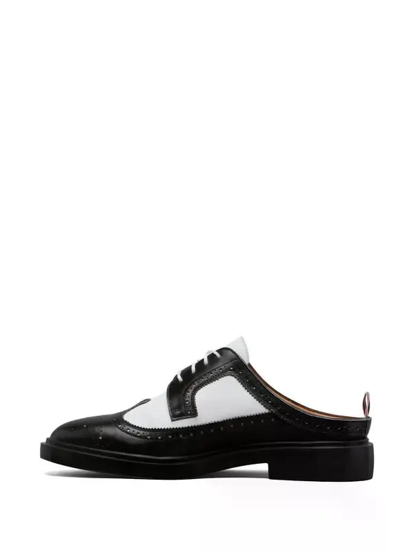 Thom Browne Box Calf Rubber Sole Longwing Brogue Mules