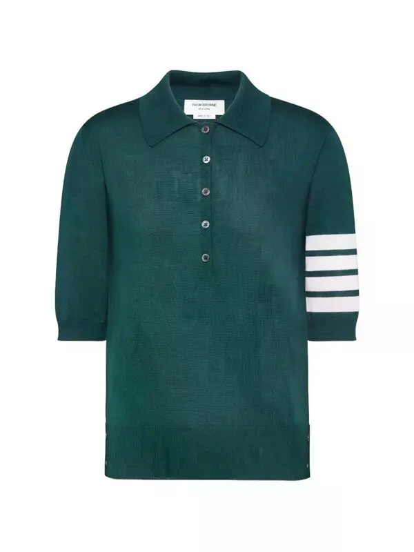 Thom Browne 4-bar Wool Polo Shirt - Green