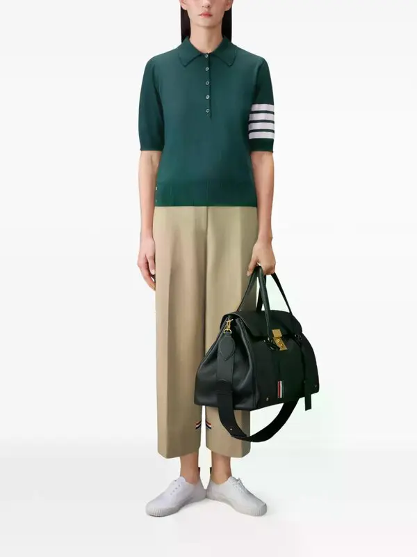 Thom Browne 4-bar Wool Polo Shirt - Green
