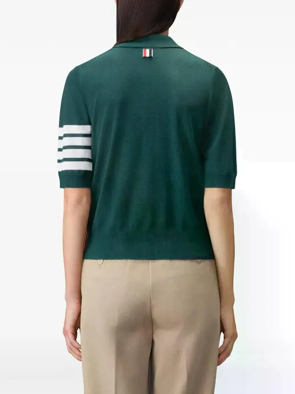 Thom Browne 4-bar Wool Polo Shirt - Green