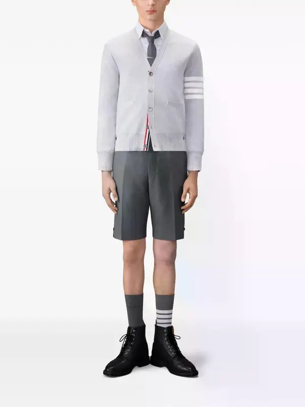Thom Browne 4-bar Milano Stitch Cardigan - Grey