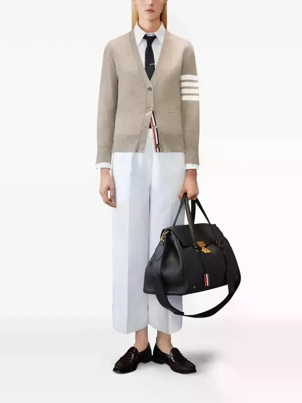 Thom Browne Merino Wool 4-bar Relaxed Fit V-neck Cardigan
