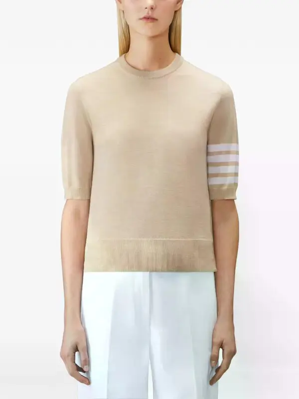 Thom Browne 4-bar T-shirt - Neutrals