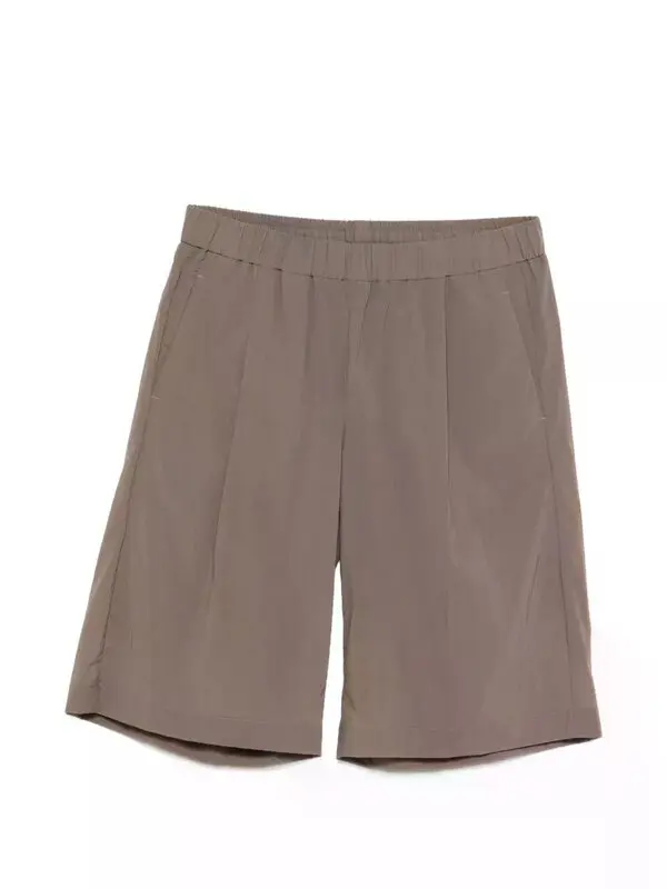 Herno Elasticated-waist Pleated Shorts - Brown