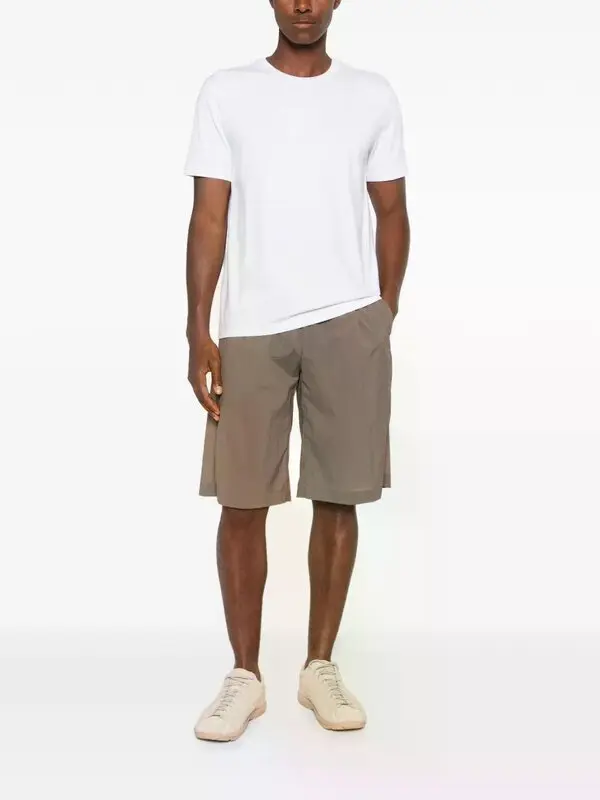 Herno Elasticated-waist Pleated Shorts - Brown