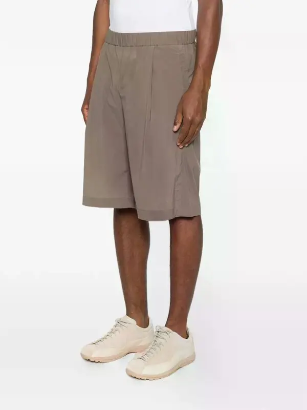 Herno Elasticated-waist Pleated Shorts - Brown