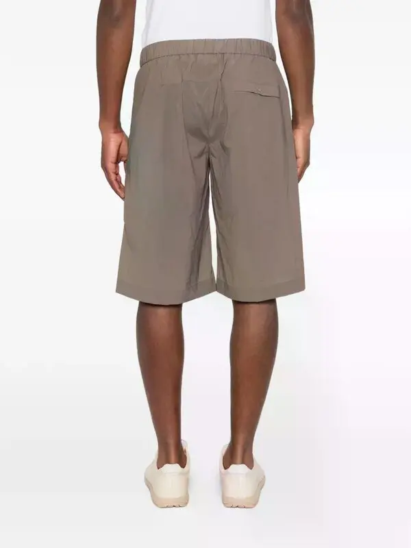 Herno Elasticated-waist Pleated Shorts - Brown