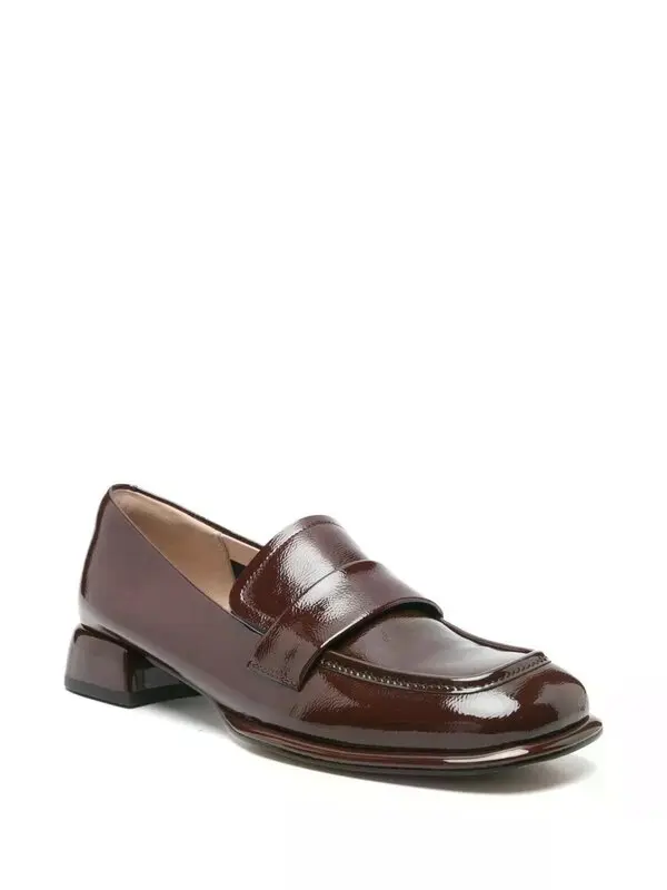 SERGIO MORETTI FIRENZE Patent-finish Square-toe Loafers