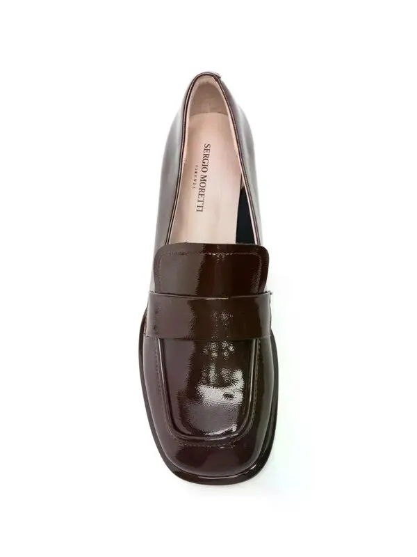 SERGIO MORETTI FIRENZE Patent-finish Square-toe Loafers
