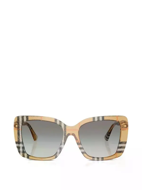 Burberry Check Square-frame Sunglasses - Neutrals