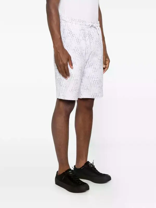Karl Lagerfeld Logo-pattern Drawstring Shorts - White