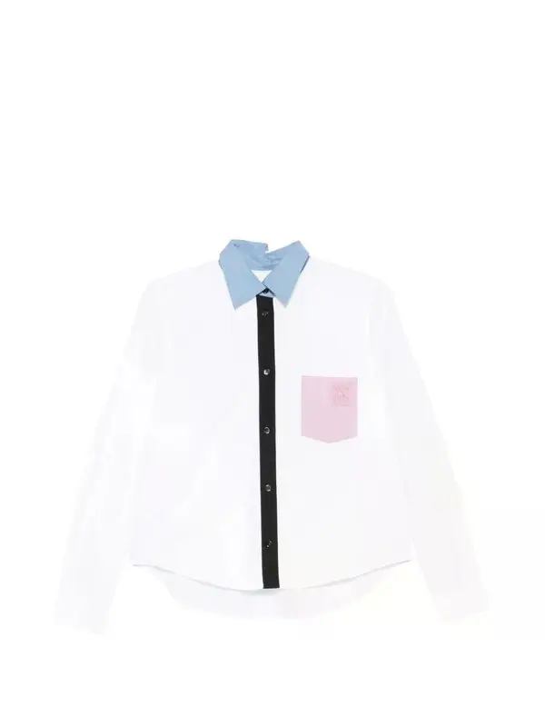 Marni Contrast-collar Patch-pocket Shirt - White