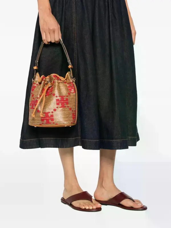 Tory Burch Monogram Pattern Bucket Bag