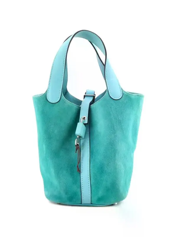 Hermès Picotin Lock Bag Dobliss Suede And Swift Pm - Blue