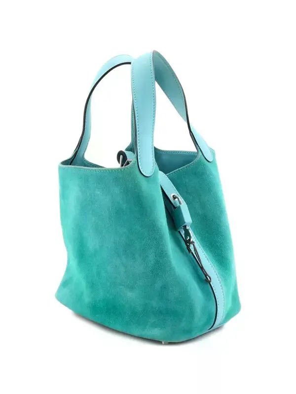 Hermès Picotin Lock Bag Dobliss Suede And Swift Pm - Blue