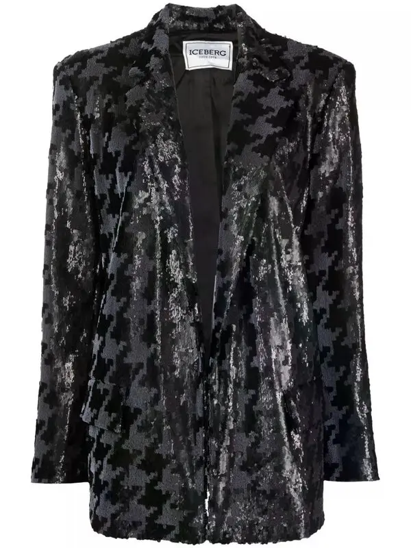 Iceberg Dogtooth-print Sequinned Blazer