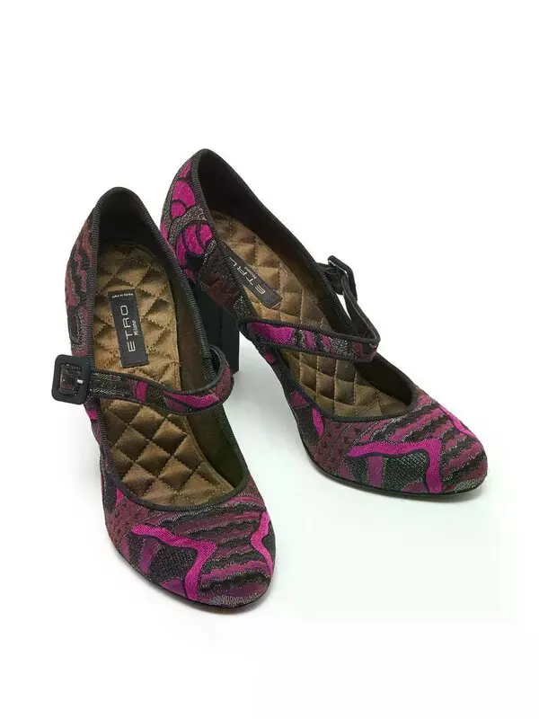 Etro 95mm Patterned Jacquard Mary Jane Pumps