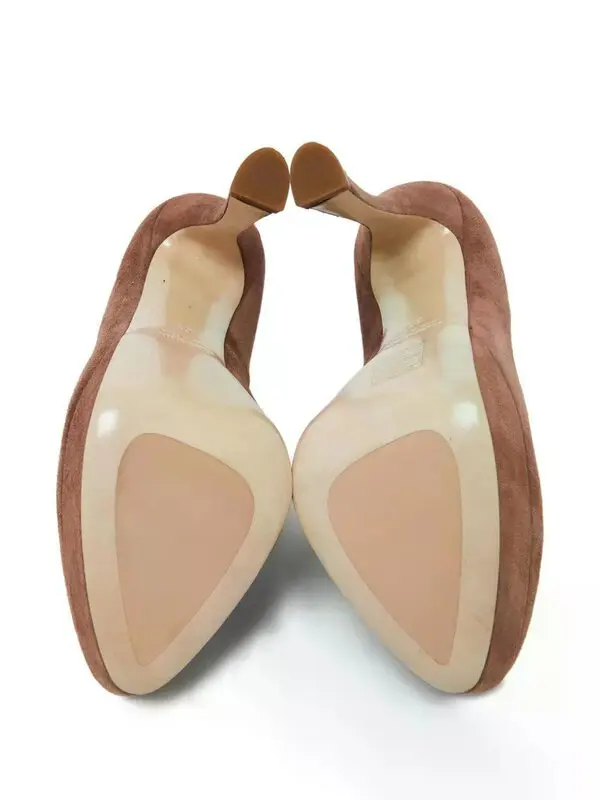 Miu Miu Suede Platform High Stiletto Heel Round Toe Pumps