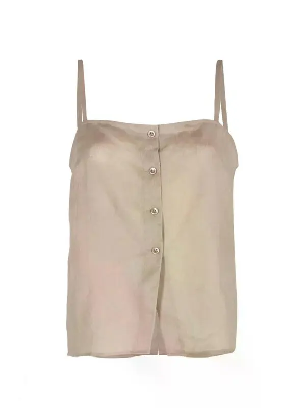 FRAME Linen Button-up Top - Neutrals