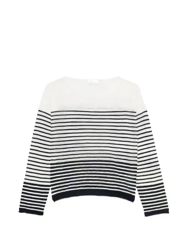 ROBERTO COLLINA Striped Long Sleeve Top
