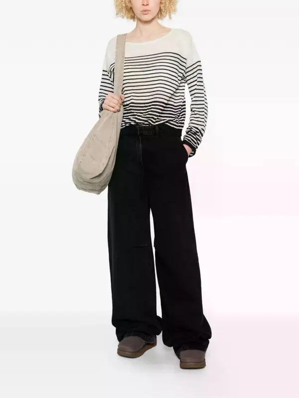 ROBERTO COLLINA Striped Long Sleeve Top