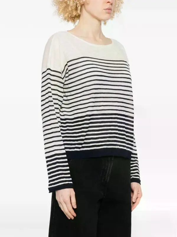 ROBERTO COLLINA Striped Long Sleeve Top