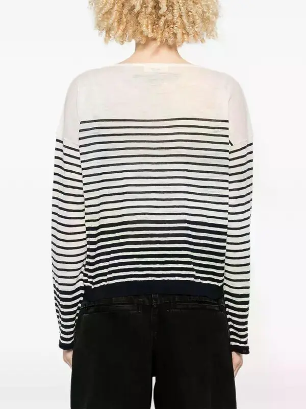 ROBERTO COLLINA Striped Long Sleeve Top