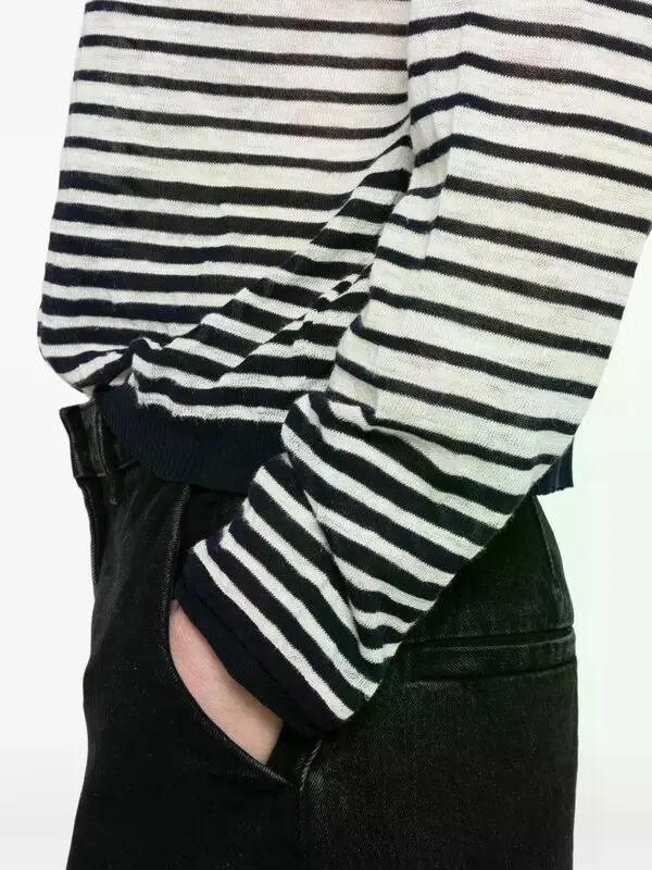 ROBERTO COLLINA Striped Long Sleeve Top