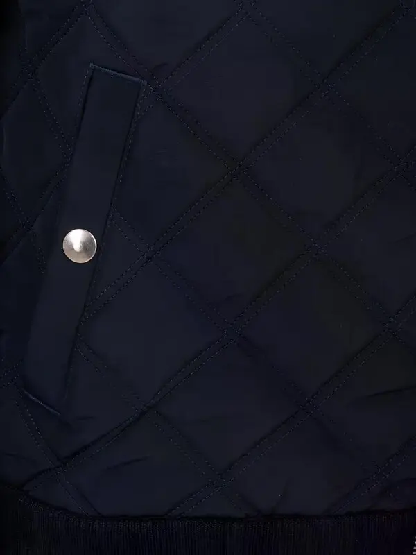 BOSS Knitted Wool Quilted Bomber Jacket