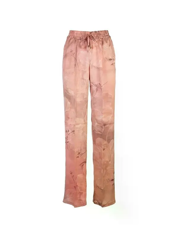 Kiton Floral Print Drawstring Trousers