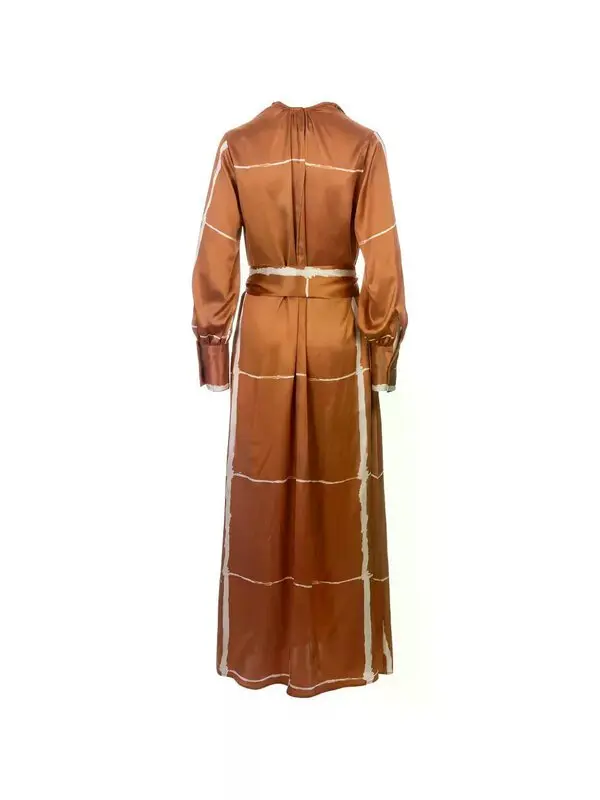 Kiton Printed Belted Maxi Dress