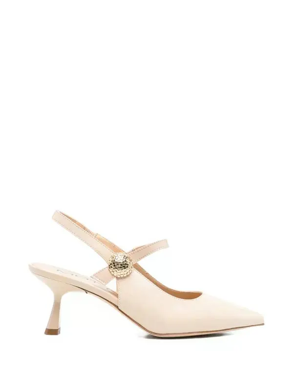 MOT-CLÈ Button-embellished Slingback Pumps