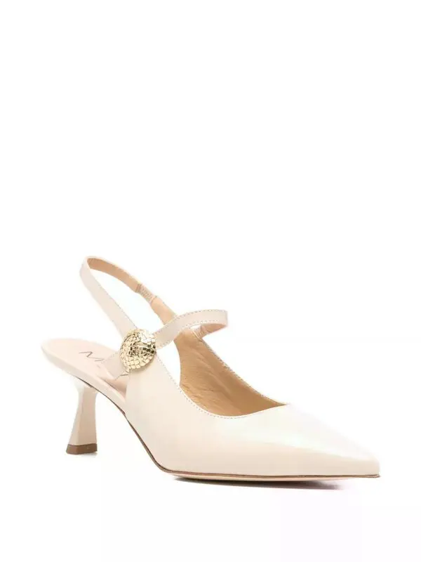 MOT-CLÈ Button-embellished Slingback Pumps