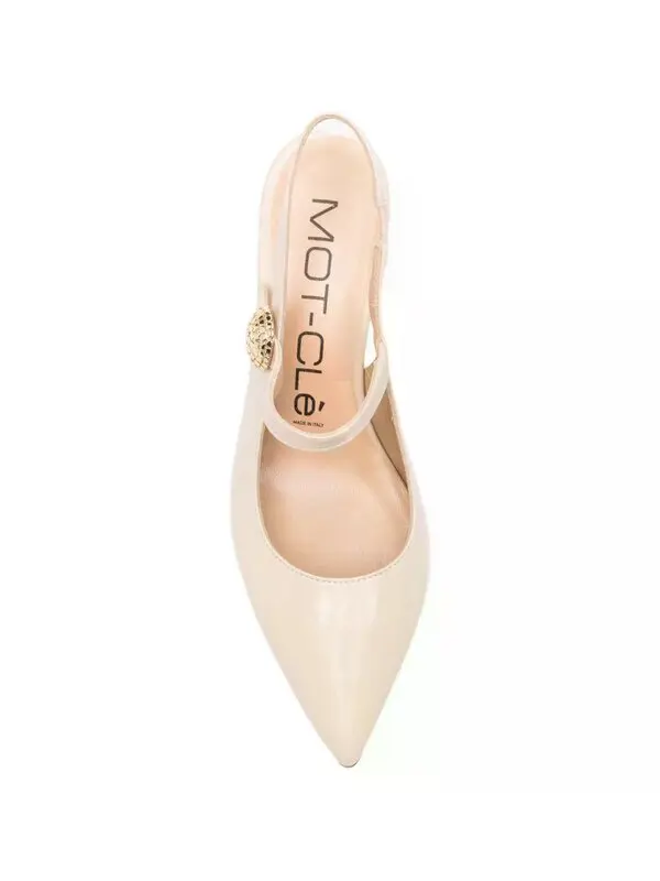 MOT-CLÈ Button-embellished Slingback Pumps