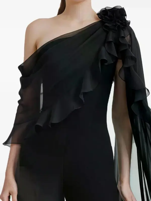 GEMY MAALOUF Ruffled One-shoulder Jumpsuit