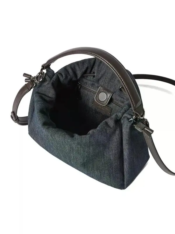 Brunello Cucinelli Mellow Small Bucket Bag With Monili - Blue