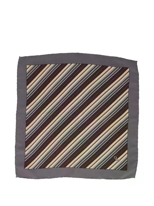 Roberta Di Camerino Diagonal-stripe Scarf - Grey
