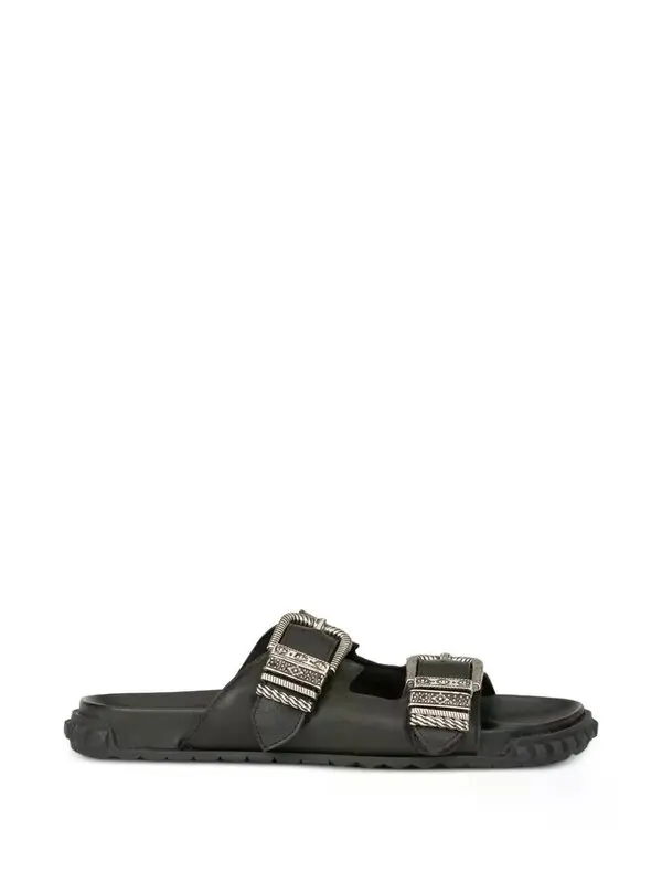 Ash Buckle-strap Leather Sandals - Black